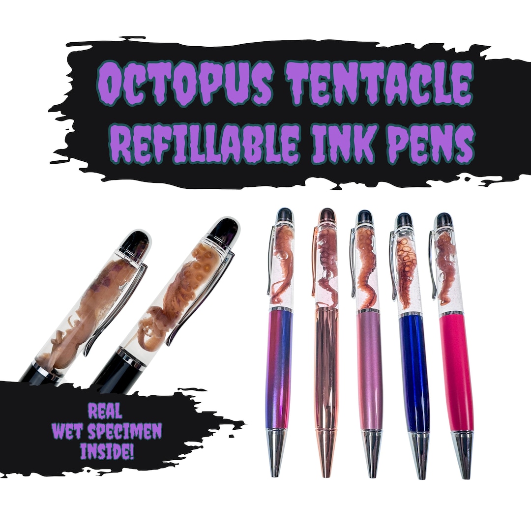 Octopus Tentacle Ink Pen | Real Wet Specimen Floating Taxidermy Oddity ...