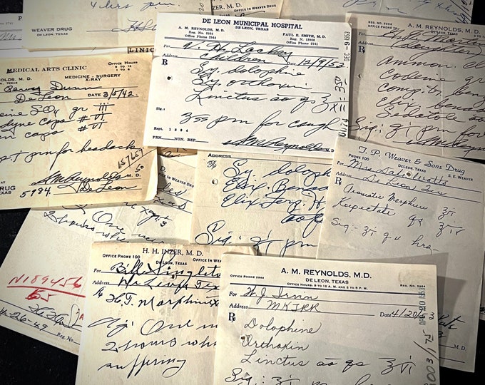 Antique Handwritten Prescriptions Antique Medical Ephemera Random Pick ...