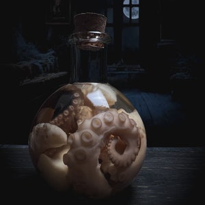 Octopus Tentacle Apothecary Potion Bottle | Real Wet Specimen Taxidermy ...