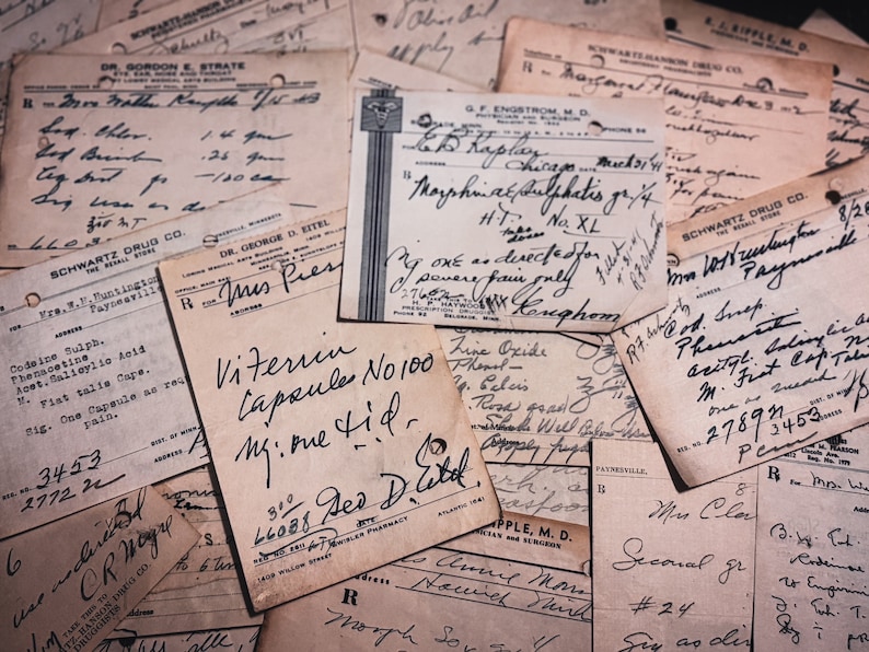 Antique Handwritten Prescriptions | Antique Medical Ephemera Random ...