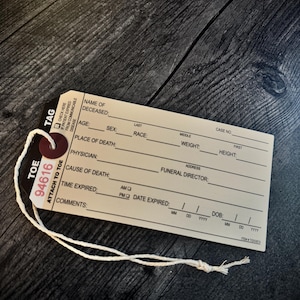 Toe Tag Mortuary Identification Cards | Morbid Oddities & Curiosities ...