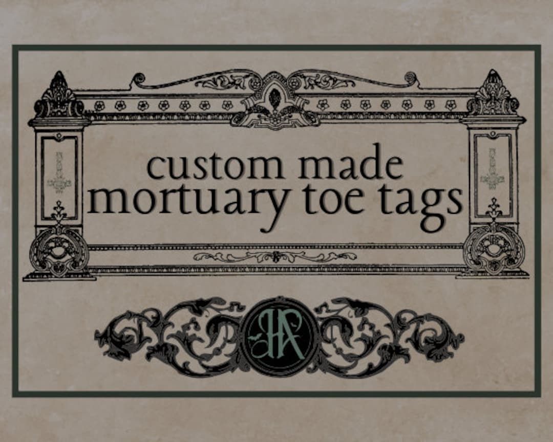 Custom Made Toe Tag Mortuary Identification Cards Handmade to Order ...