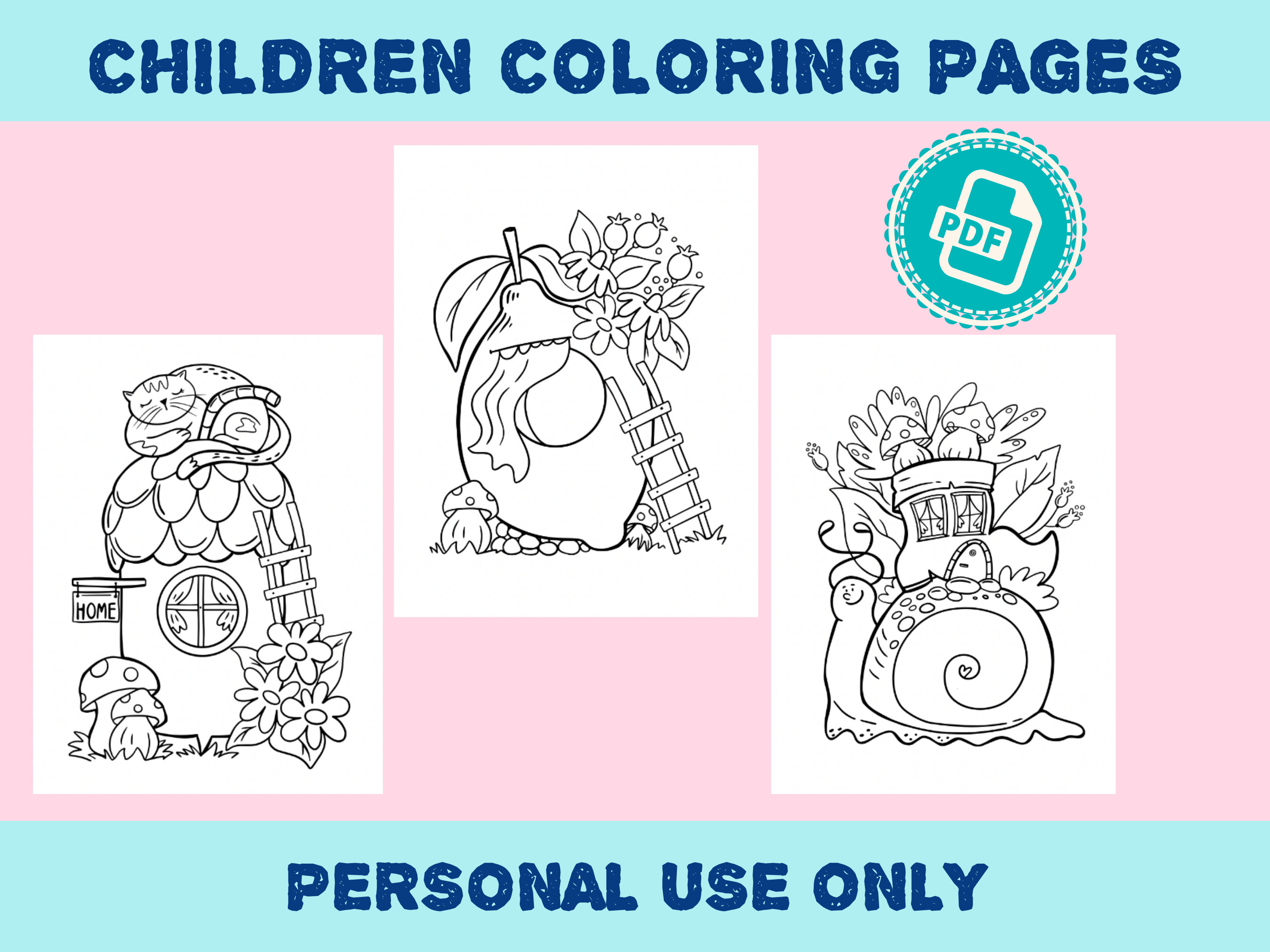28 Fun Coloring Pages Instant Download Digital Printable - Etsy