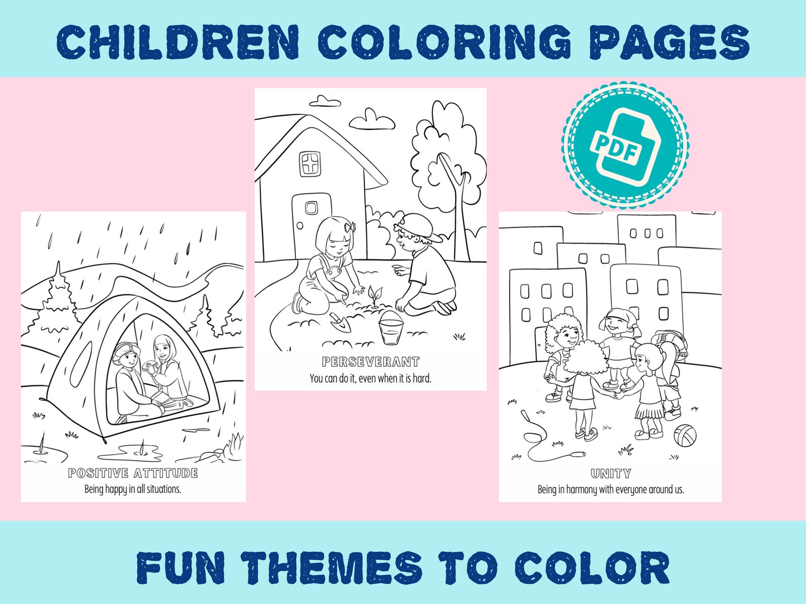 34 Virtues Coloring Pages Instant Download Printable Pages - Etsy