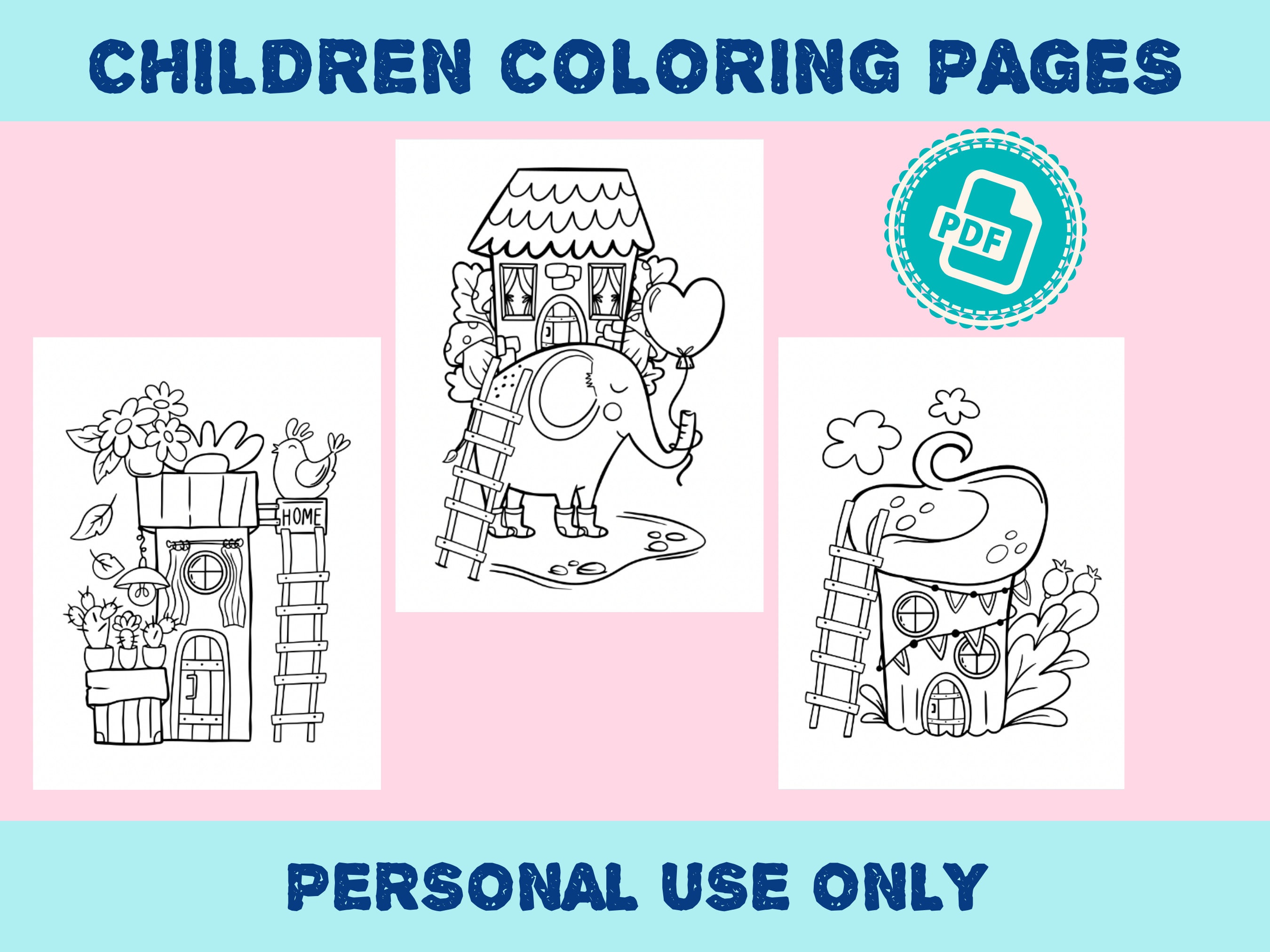28 Fun Coloring Pages Instant Download Digital Printable - Etsy
