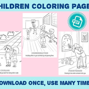 34 Virtues Coloring Pages - Instant Download - Printable Pages for Boys ...