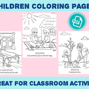 34 Virtues Coloring Pages - Instant Download - Printable Pages for Boys ...