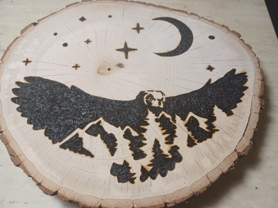 Owl-wood Burned Pyrography on Bass Wood With Linseed Oil Finish - Etsy