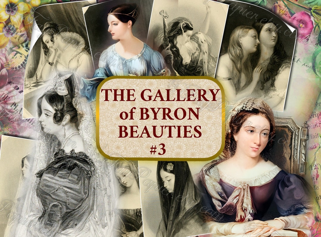 The Gallery of Byron Beauties 3 Set of 8 Old Illustrations From Vintage ...