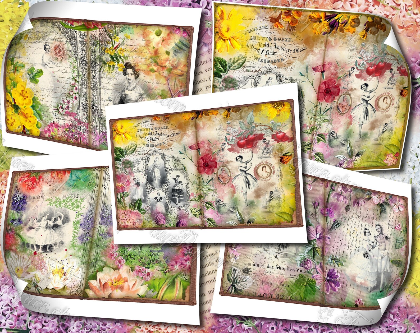 Queen Victoria's Dances Set of 45 Junk Journal Sheets With Digital ...