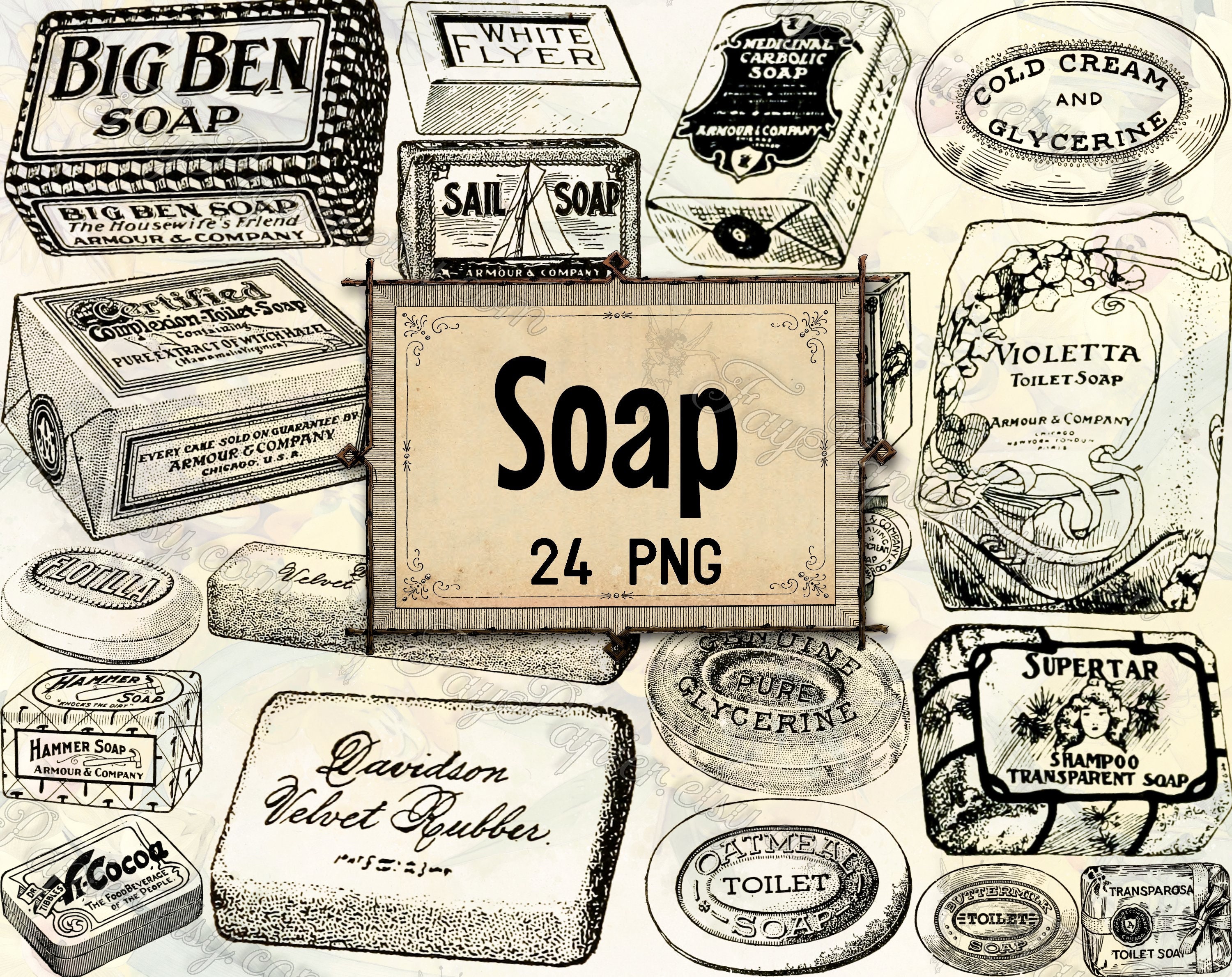 PNG SOAP Set of 24 Files in Png Format With Transparent Background ...