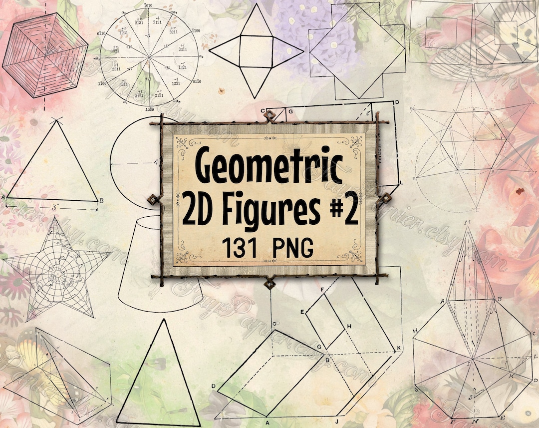 PNG GEOMETRIC 2D Figures 2 Set of 131 Files in Png Format With ...