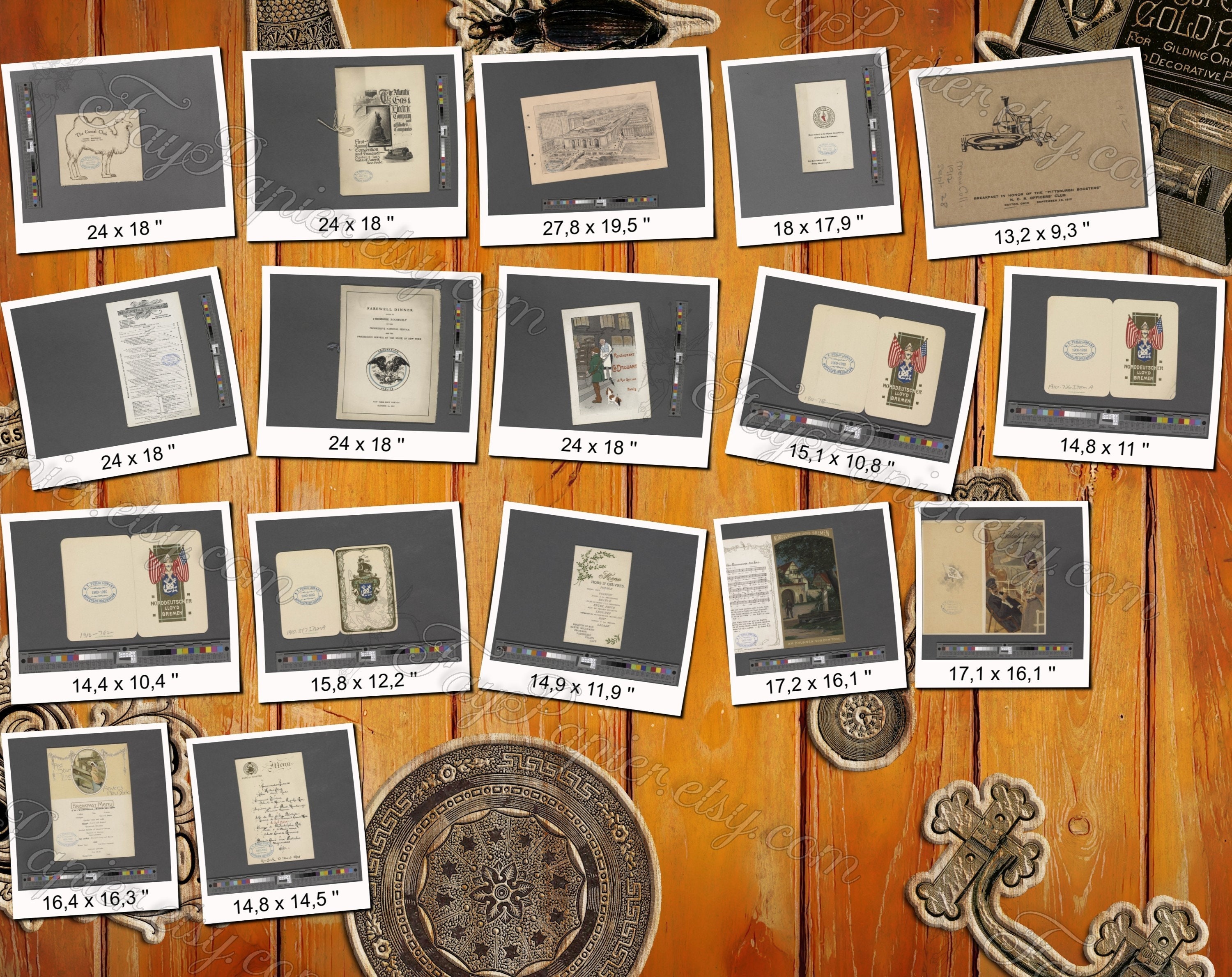 MENU 17 Pack of 150 Vintage High Resolution Menus of Restaurant Hotel ...