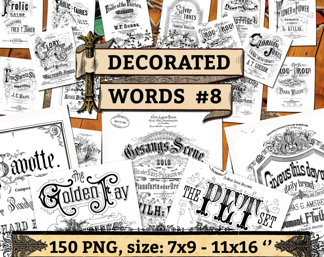 DECORATED WORDS 8 Pack of 150 Vintage Notated Sheet Music Covers High ...