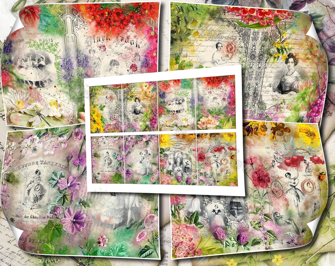 Queen Victoria's Dances Set of 45 Junk Journal Sheets With Digital ...
