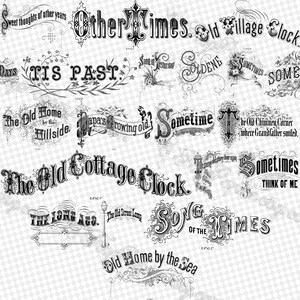 PNG OLD TIMES Words Set of 45 Files in Png Format With Transparent ...