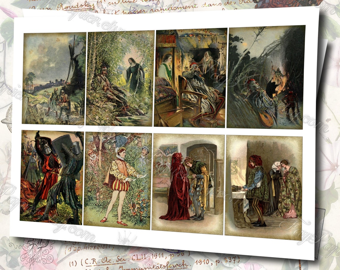Medieval Stories Set of 20 Old Illustrations From Vintage - Etsy
