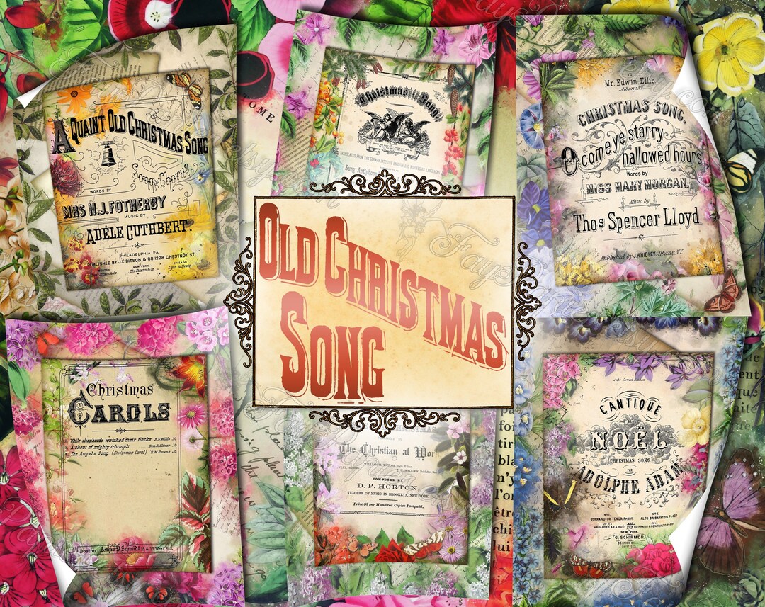 Old Christmas Song Set of 37 Junk Journal Sheets With Digital Collages ...