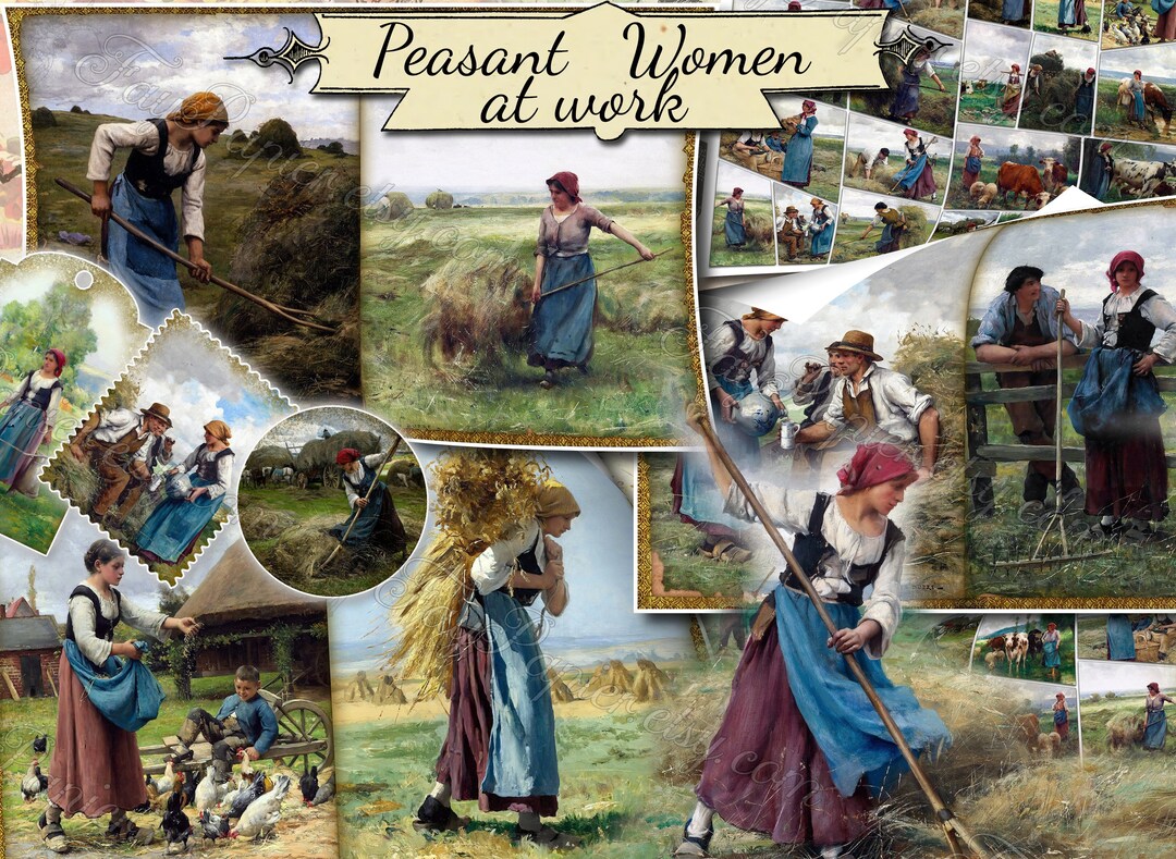Peasant Women at Work Set of 73 Junk Journal Sheets With Digital ...