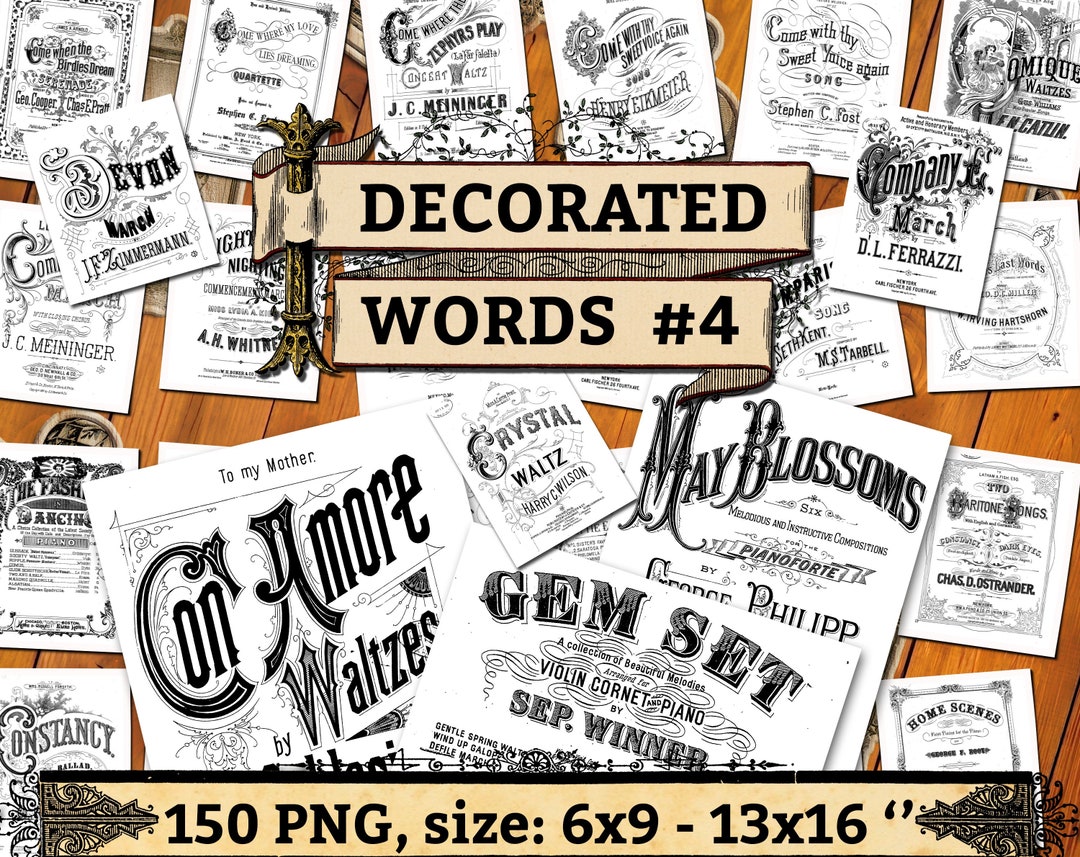 DECORATED WORDS 4 Pack of 150 Vintage Notated Sheet Music - Etsy