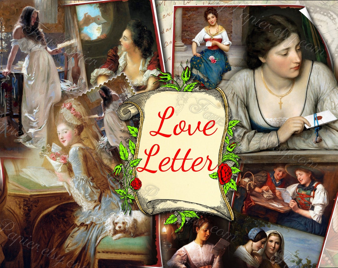 Love Letter Set of 38 Junk Journal Sheets With Digital Vintage Painting ...