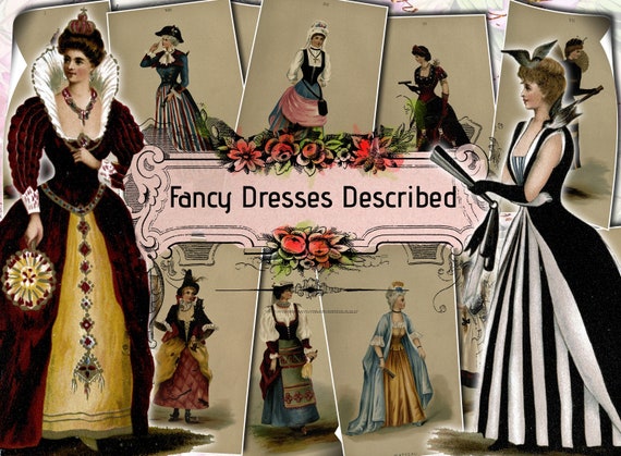 Fancy Dresses Described or What to Wear at Fancy Balls Set - Etsy