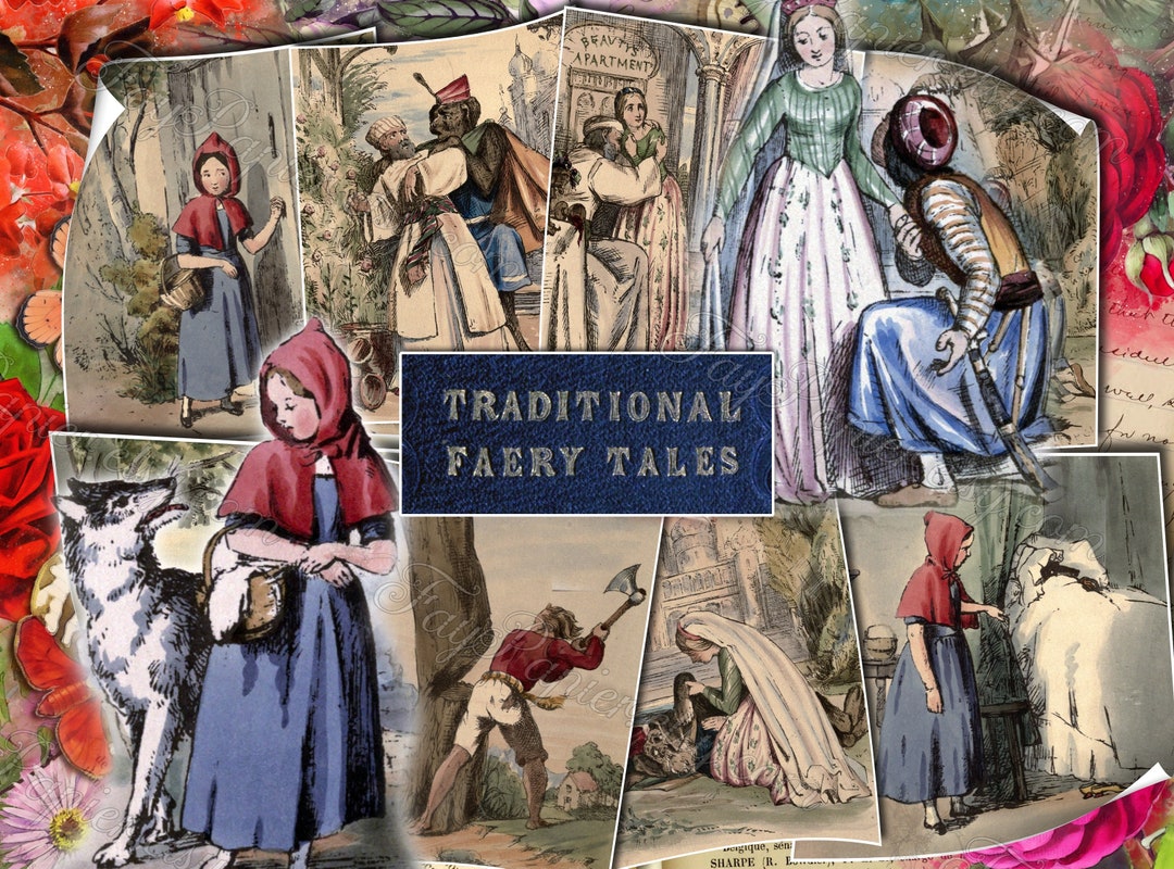 The Traditional Faery Tales Set of 12 Old Illustrations From Vintage ...