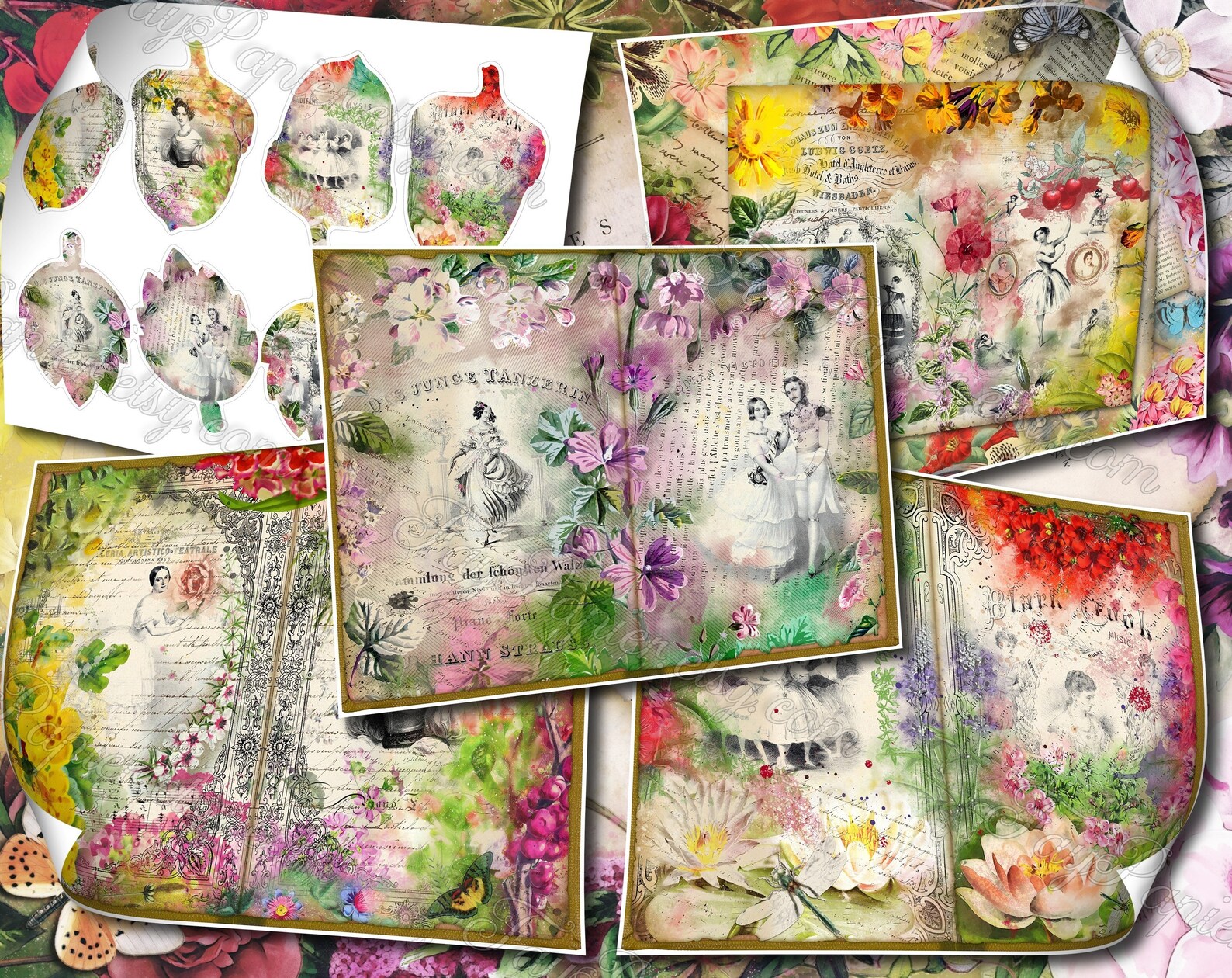 Queen Victoria's Dances Set of 45 Junk Journal Sheets With Digital ...