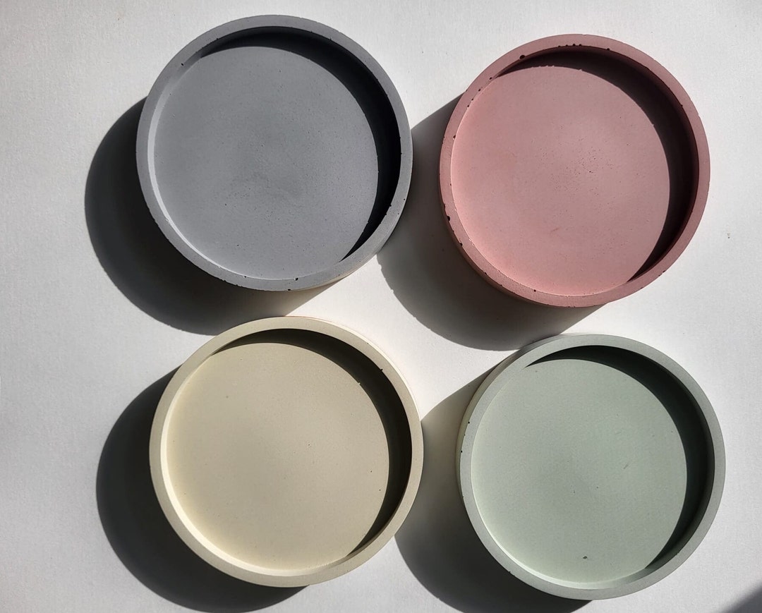 Mix Color Concrete Coaster Set| Set of (4) | Cement Coaster Set ...