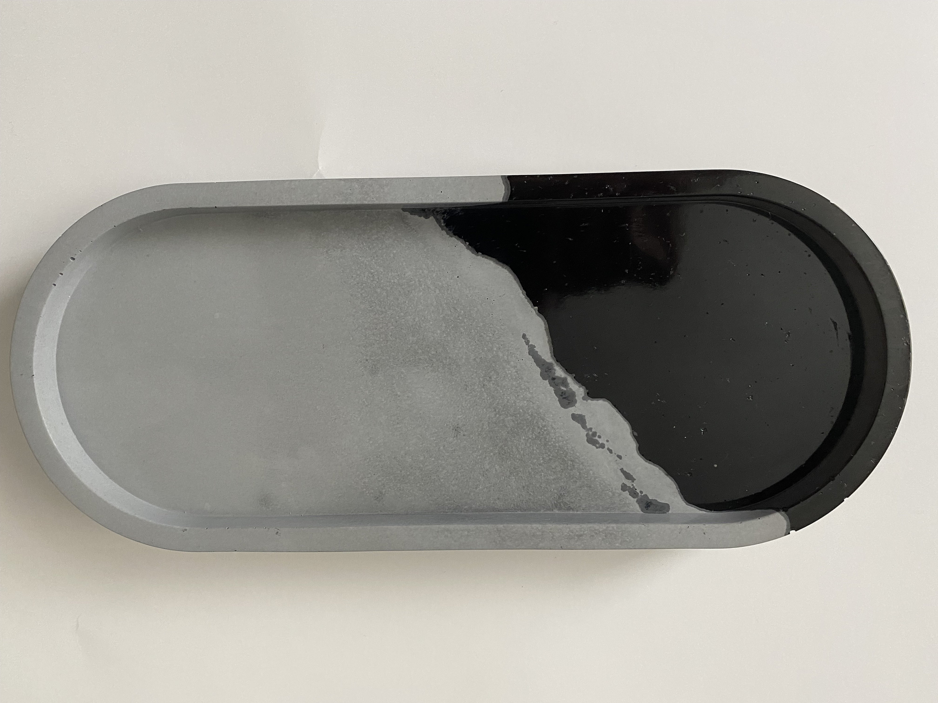 Concrete Oval Concrete Tray Key Holder Minimalist Trays Kitchen Tray ...