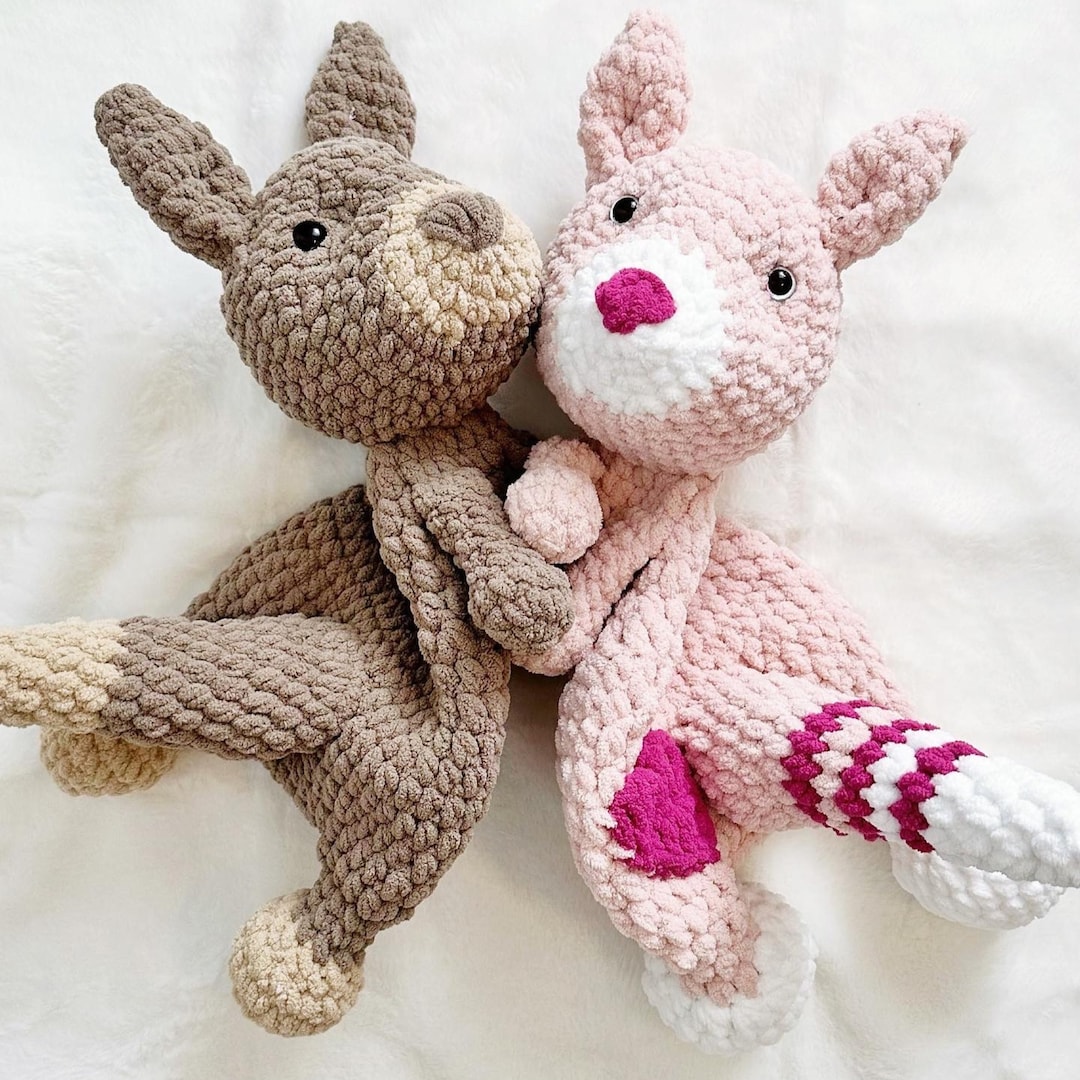 Crochet Kiko the Kangaroo Lovey Handmade Amigurumi Snuggler - Etsy