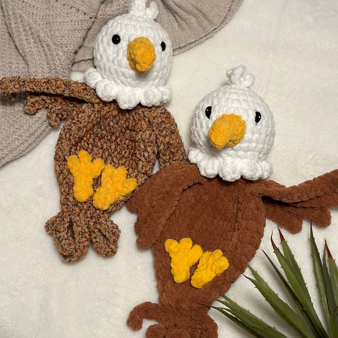 Crochet Swoop the Bald Eagle Lovey Handmade Amigurumi Snuggler - Etsy