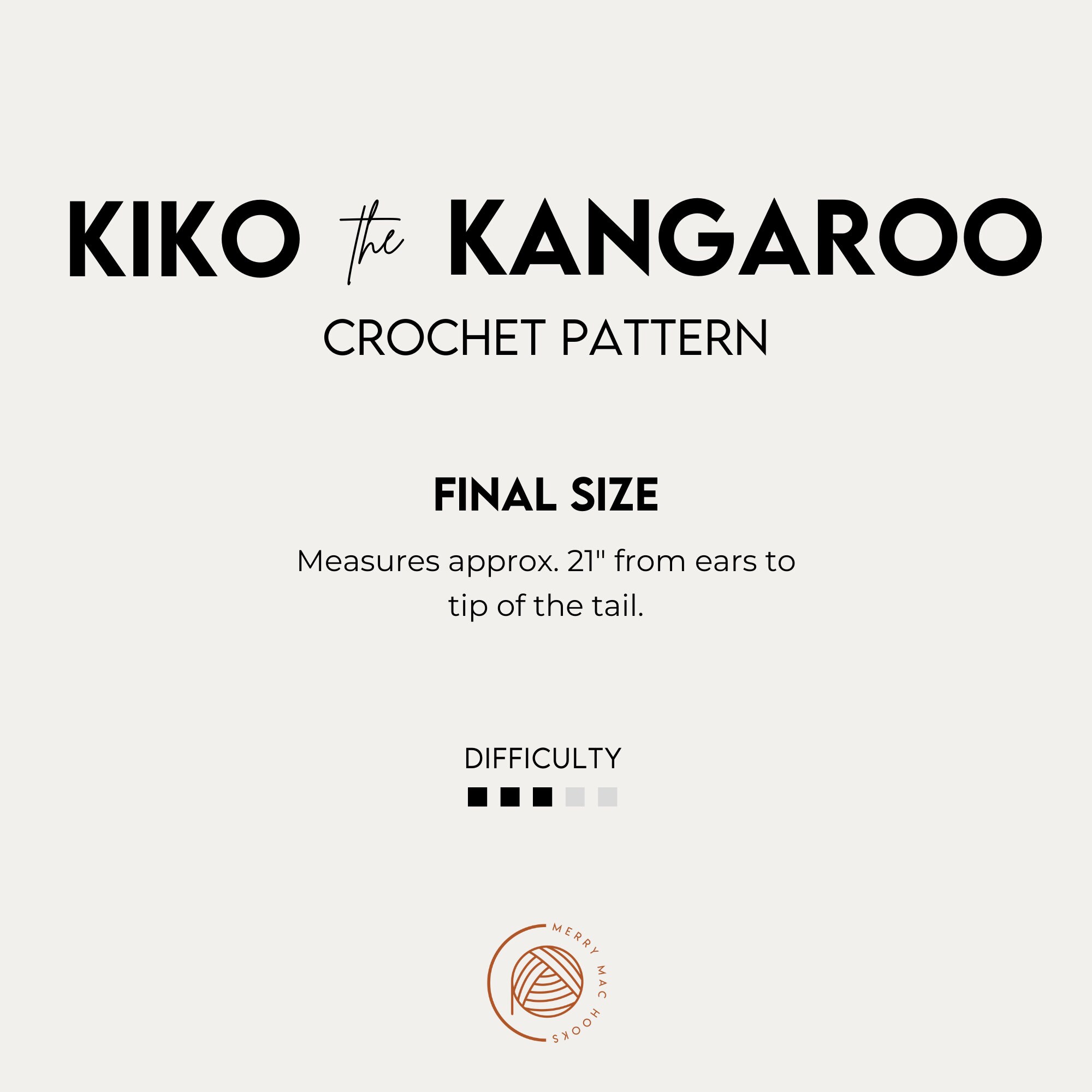 Kiko the Kangaroo Digital PDF Crochet Pattern Amigurumi - Etsy