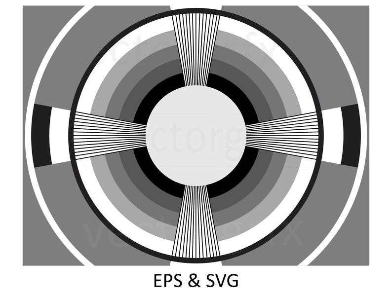 Early Television Clipart, 1950 Era Broadcast Signal Test Pattern, Video ...