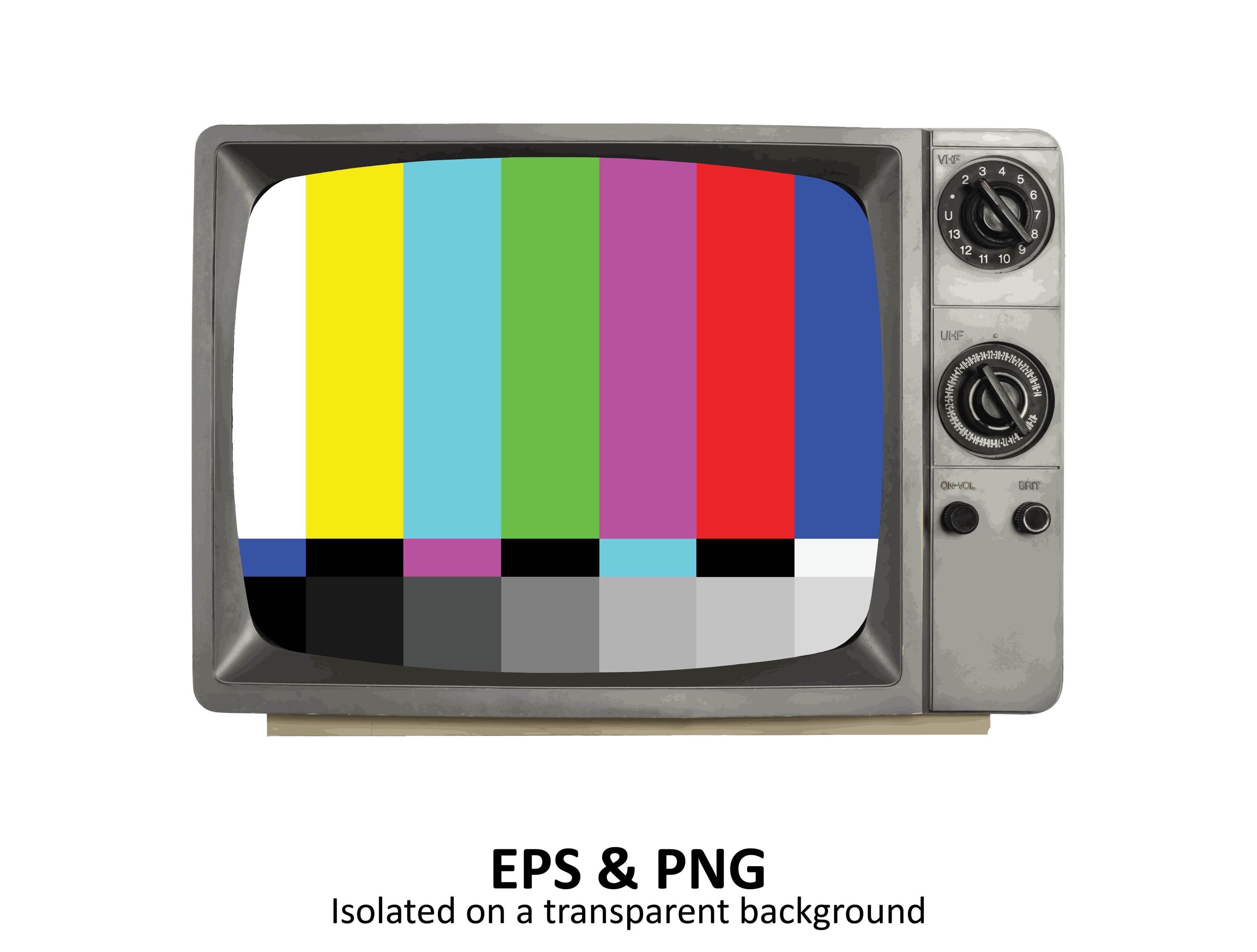 Television Clipart, TV Vectors, Vintage, TV Screen, Frame, 1980's ...