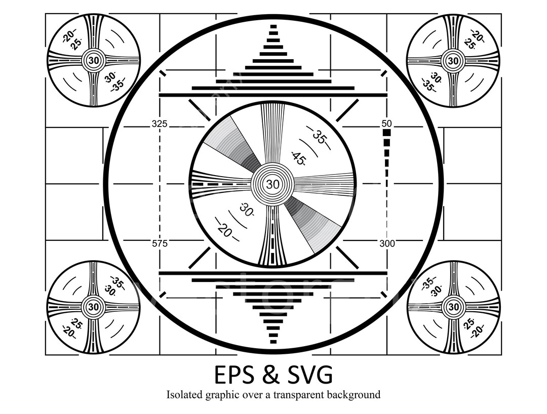 Television Clipart, 1950's Era Tv Broadcast Signal, Test Pattern, Color ...