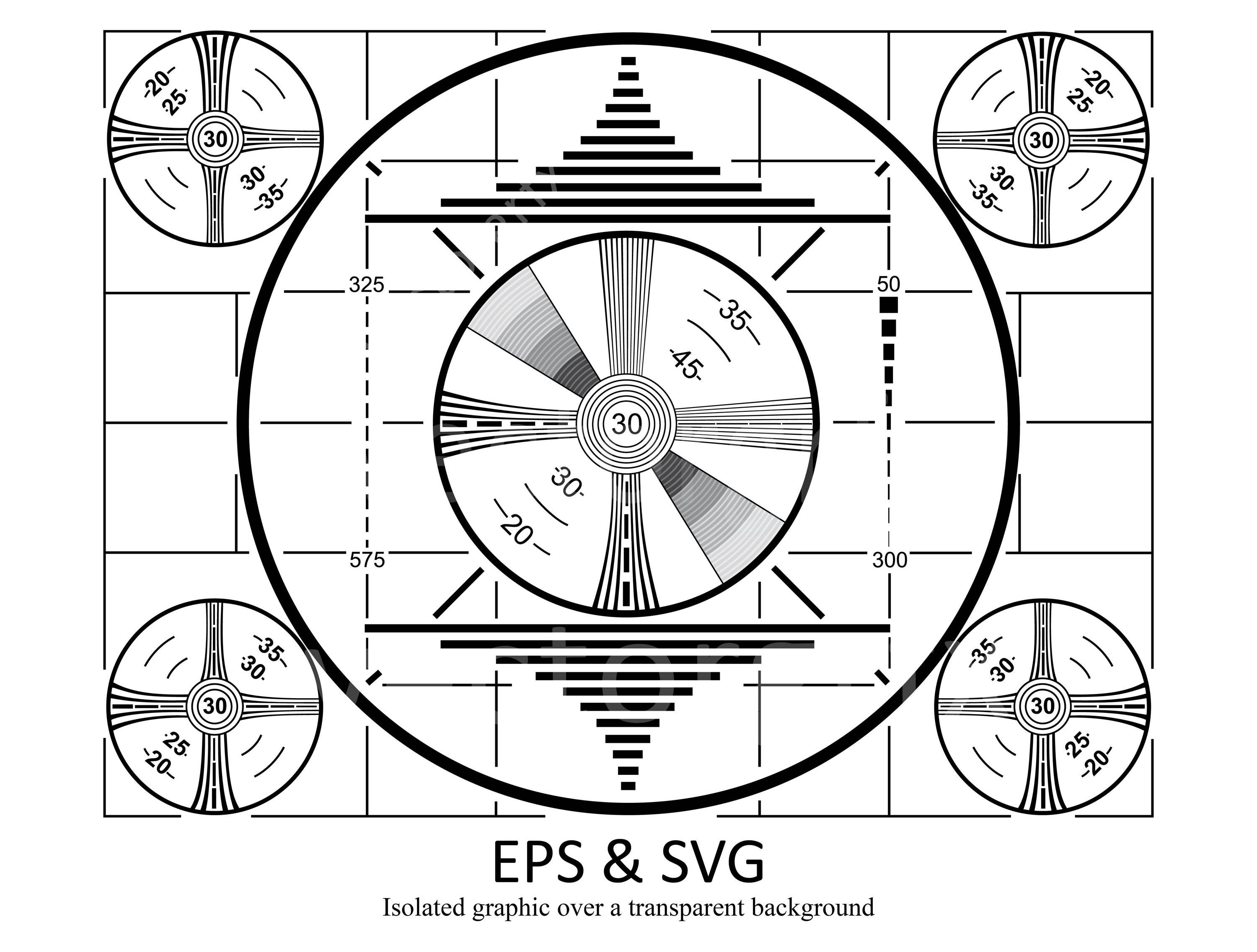 Television Clipart, 1950's Era Tv Broadcast Signal, Test Pattern, Color ...