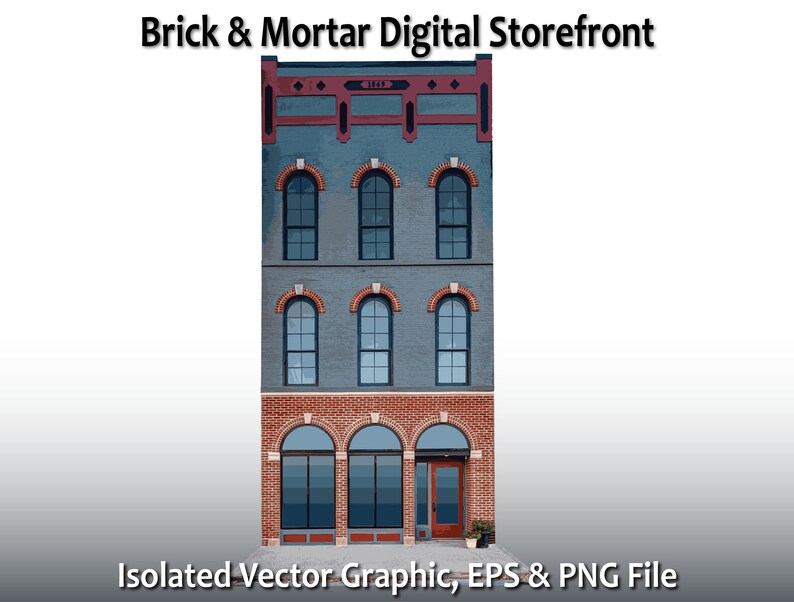 Sublimation Design, Brick Storefront Vector Art, Old Building Elevation ...