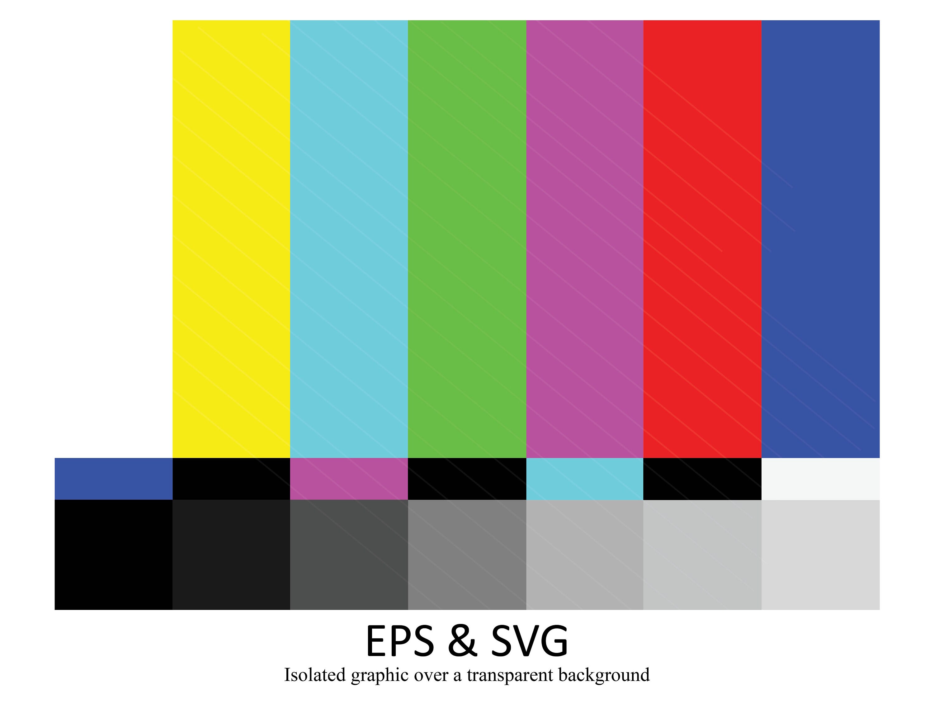 Television Clipart, 1950's Era Tv Broadcast Signal, Test Pattern, Color ...