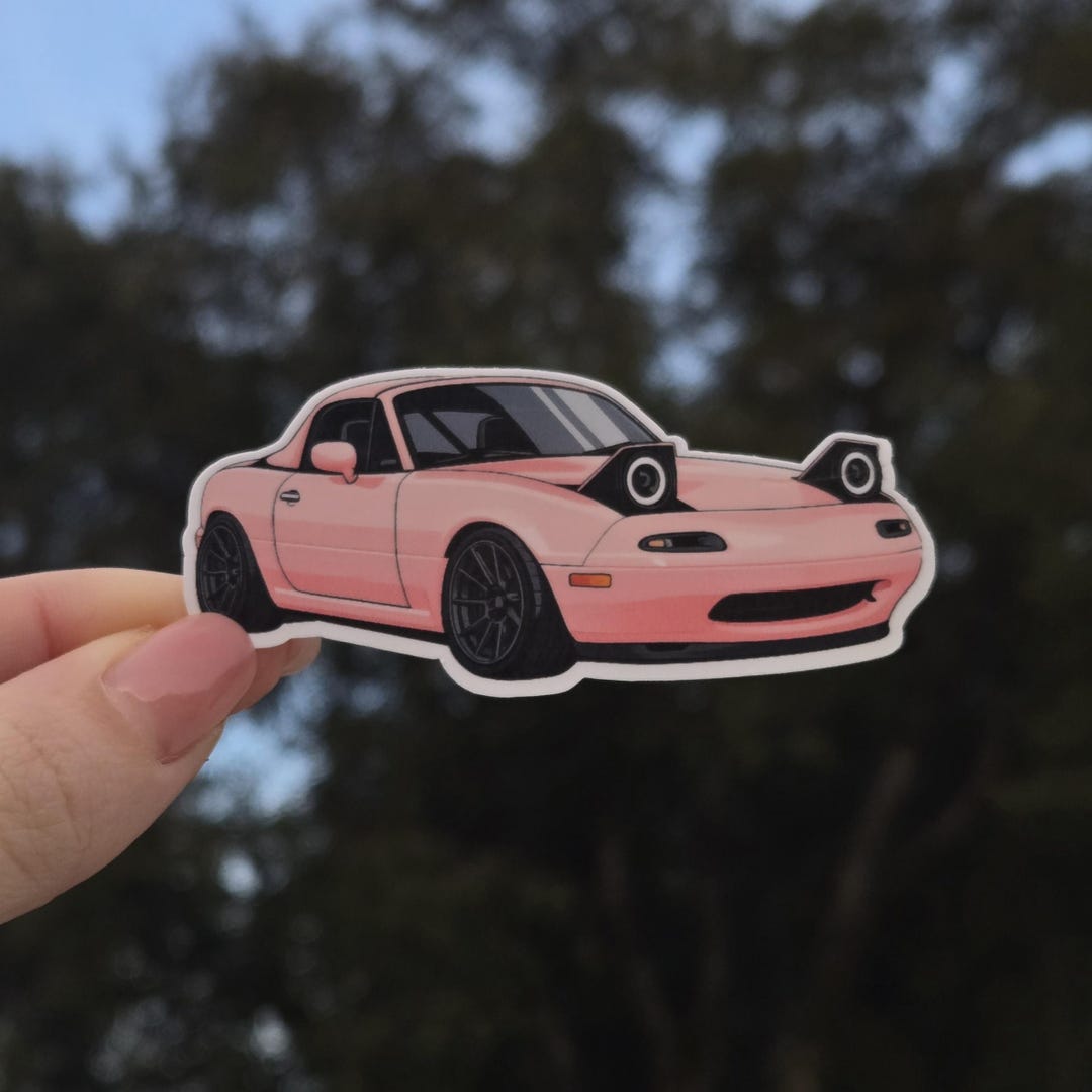 Mazda Miata MX5 NA Pink Car Race Car Sticker - High Quality Water ...