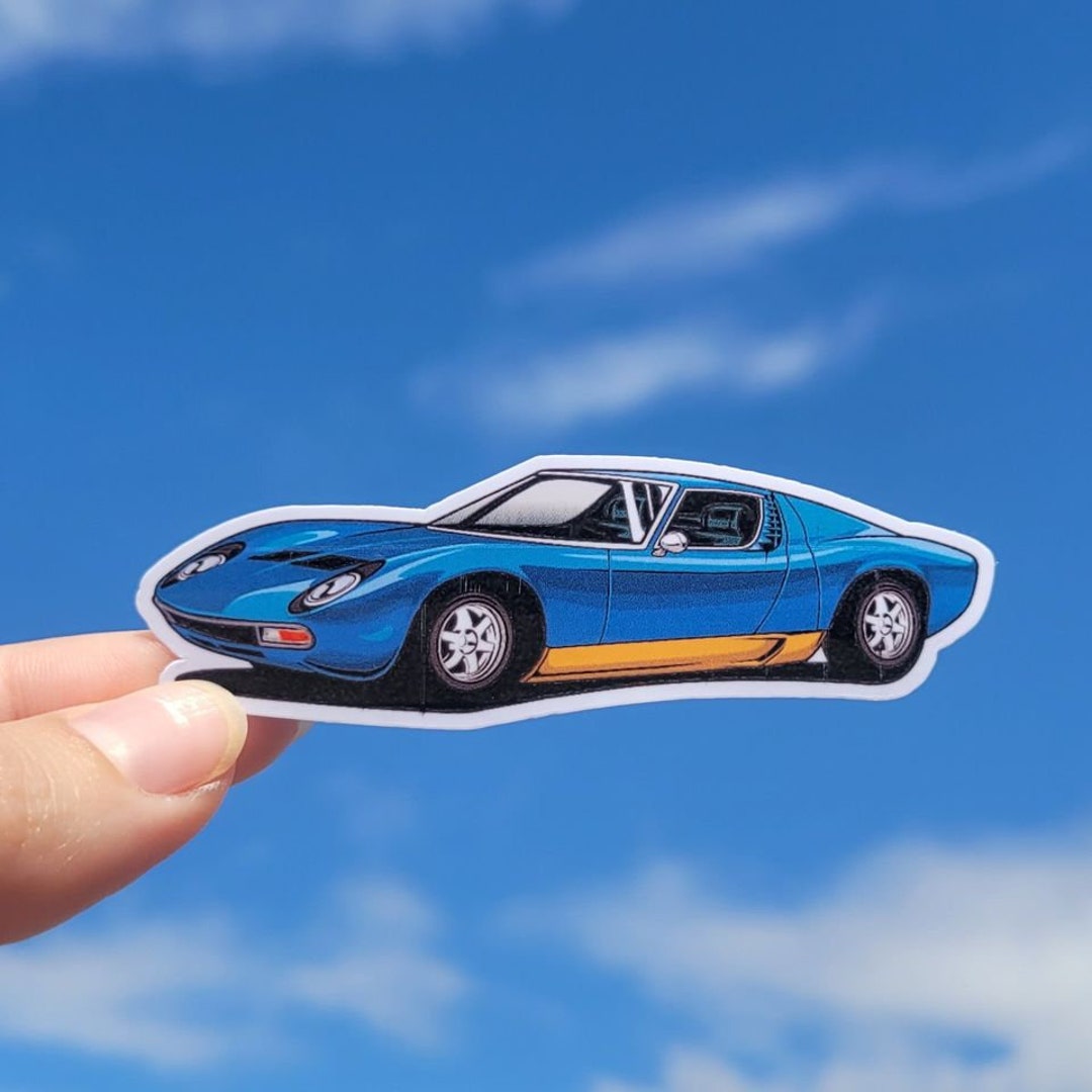 Lamborghini Miura SV12 Race Car Sticker - High Quality Water Resistant ...