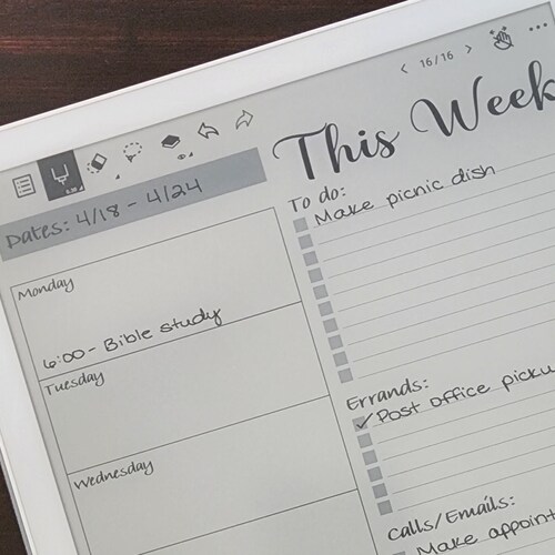 Supernote Weekly Agenda Template - Etsy