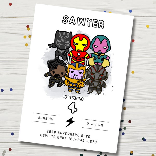 Heroes and Villains Party Invitation - Etsy