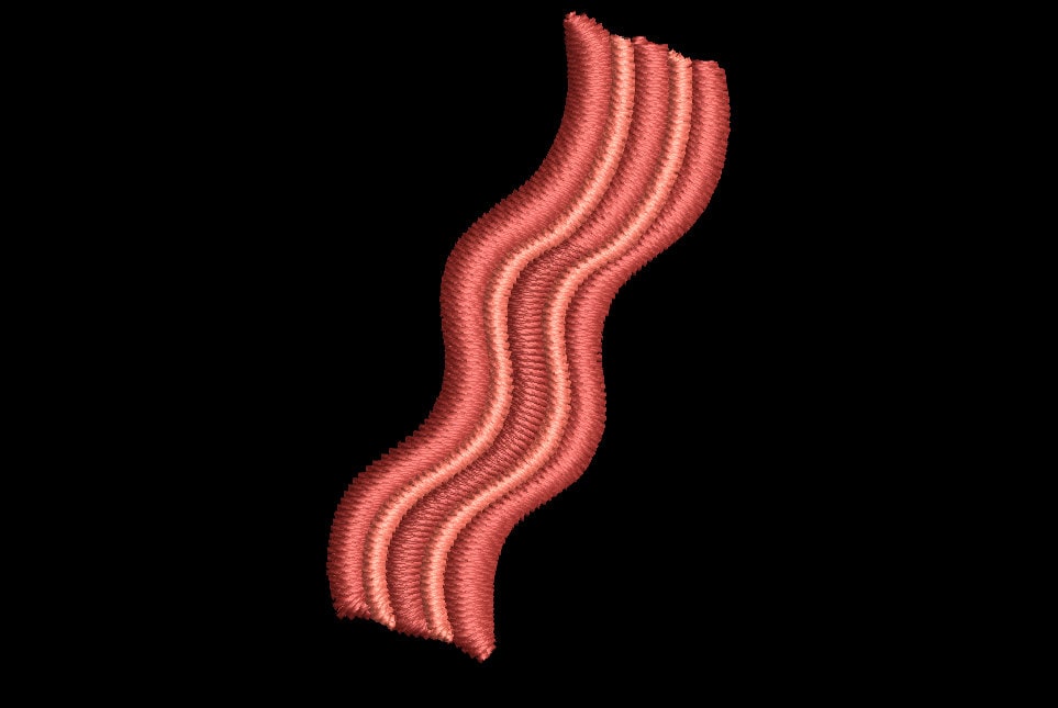 Bacon Embroidery PES File - Etsy