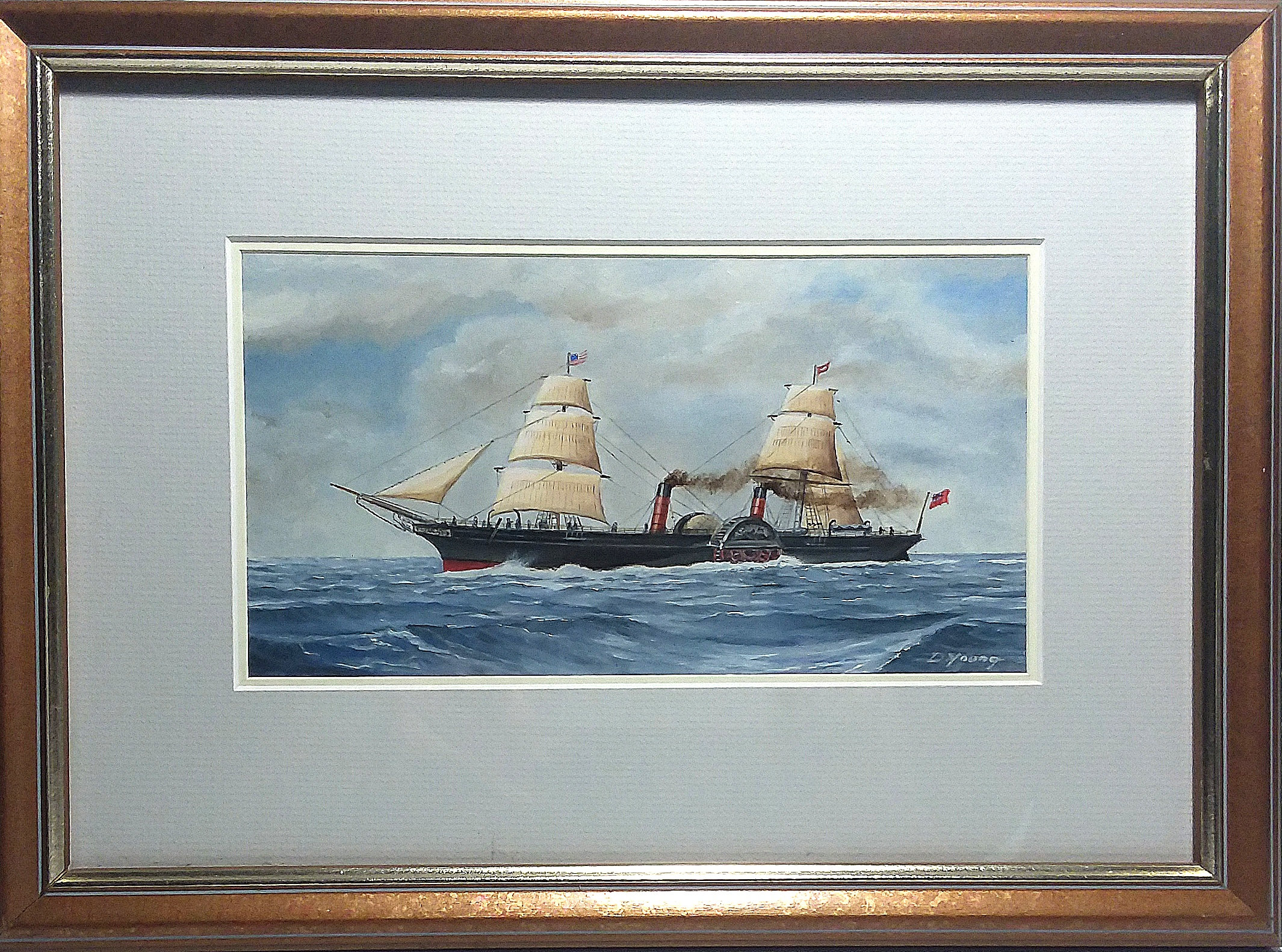 Steamship "rms Persia" - an Original Framed Oil Painting by ...