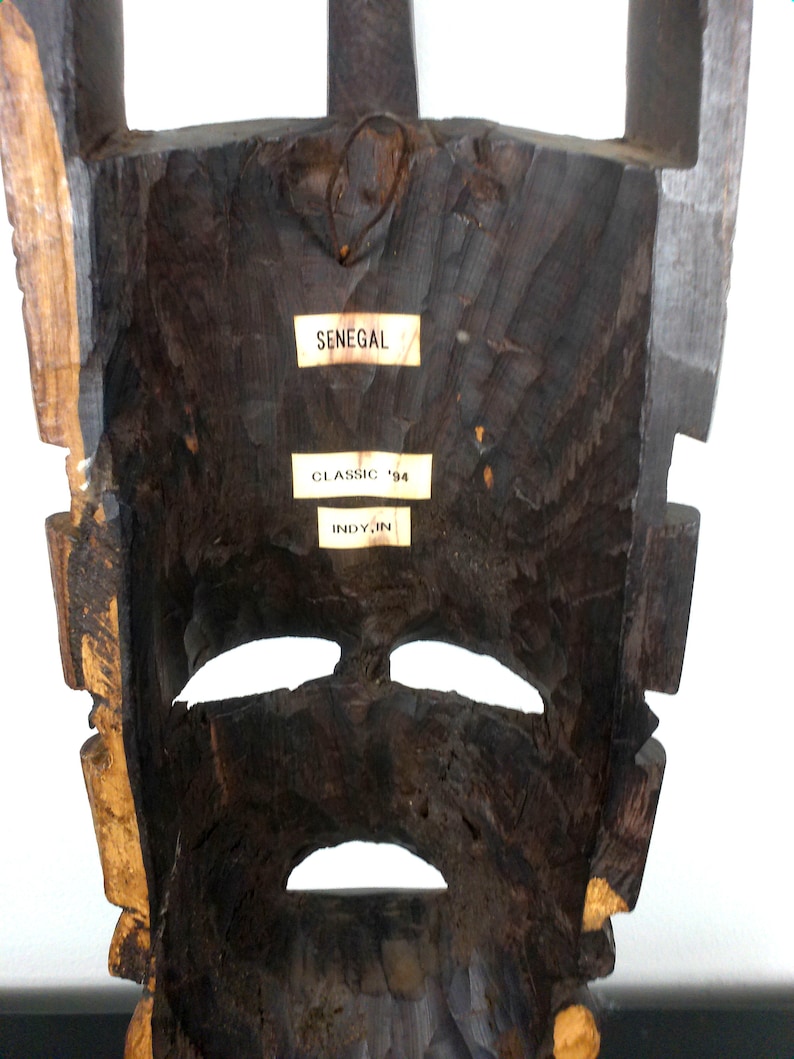 African Masks Senegalese Masks Hand Carved Wooden Bone Inlay - Etsy