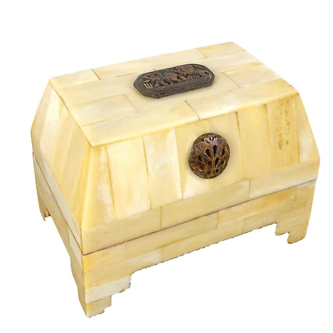 Maitland Smith Inspired 5" Tessellated Bone Storage Box - Etsy