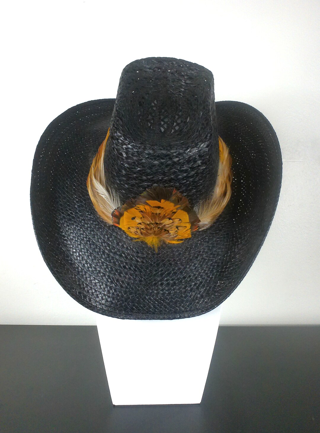 Western Cowboy Hat Vintage 1970s Southwestern Ostrich Plume Feather ...
