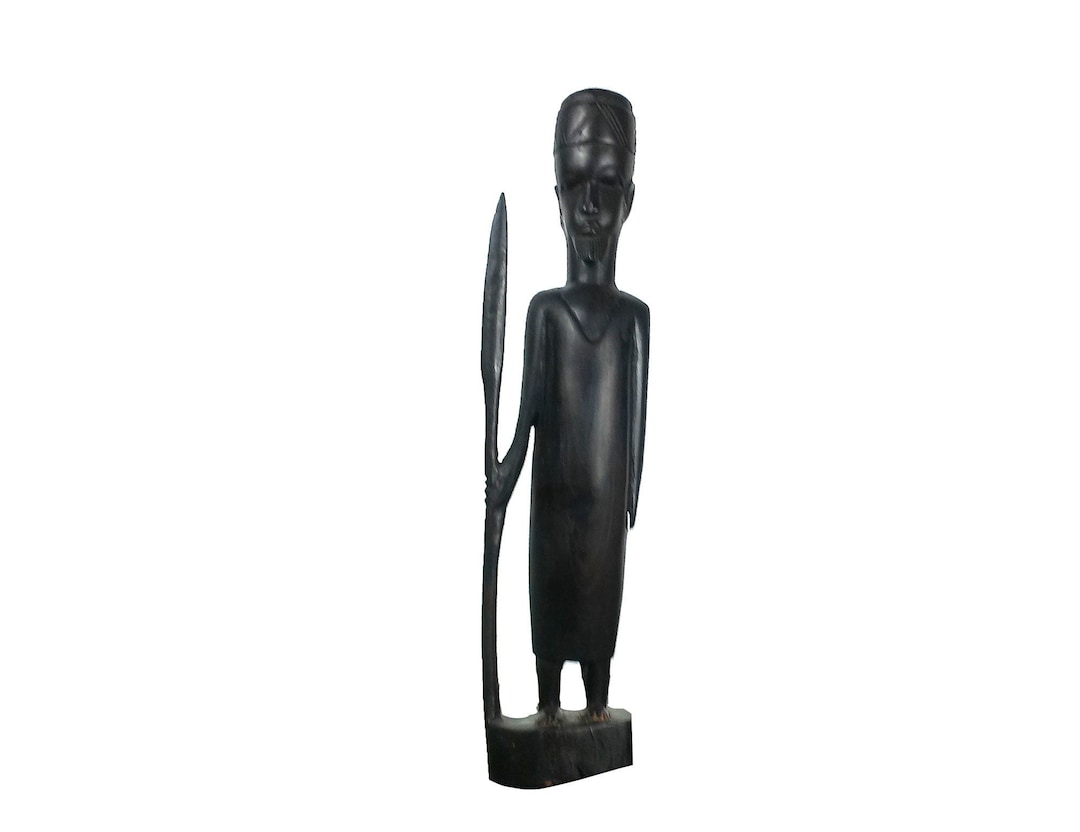 African Sculpture, African Ebony Wood Statue, Tribal Hand Carved Wood ...