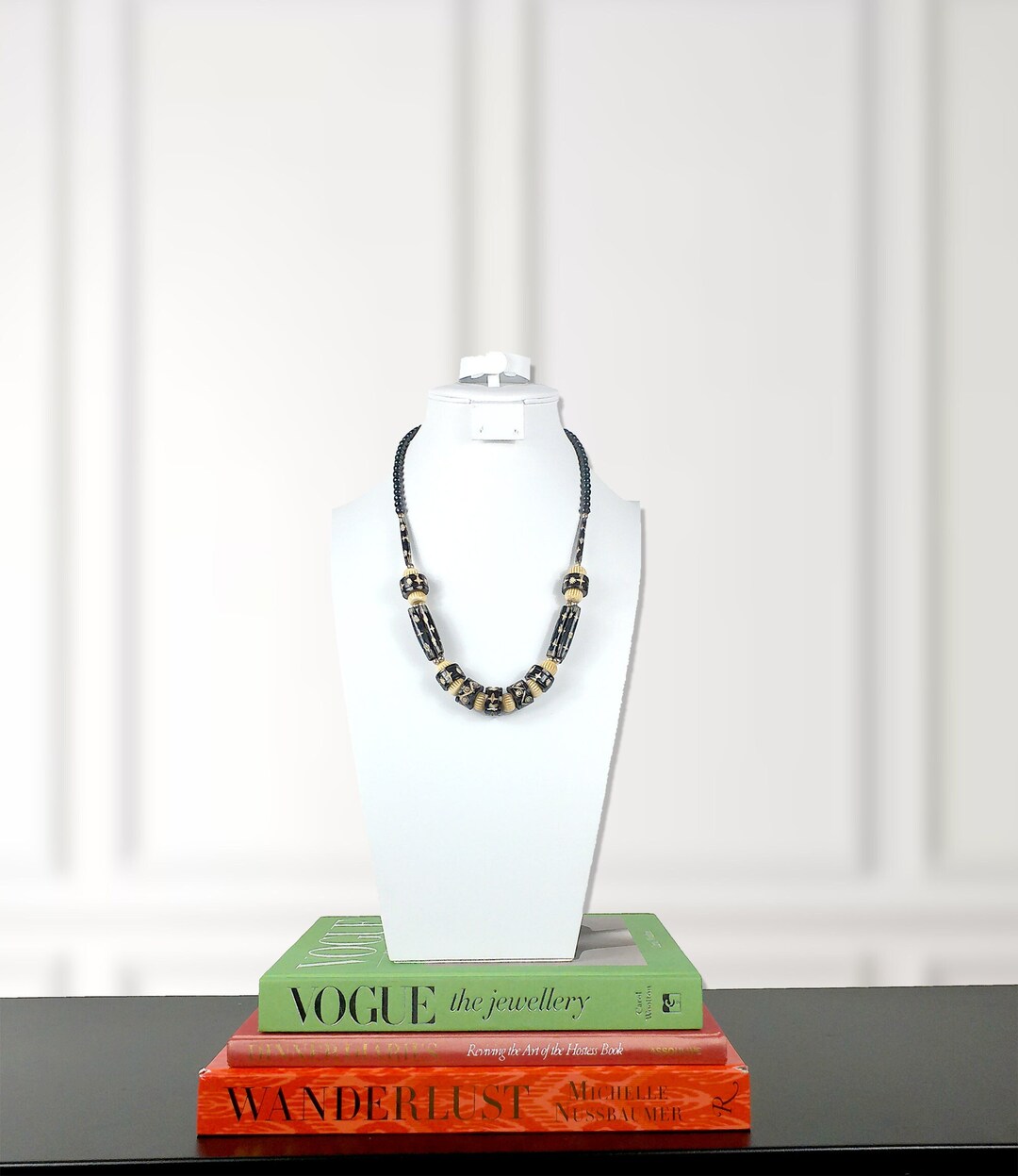 African Bone Necklace, Etched Bead Batik Bone Necklace, African Jewelry ...